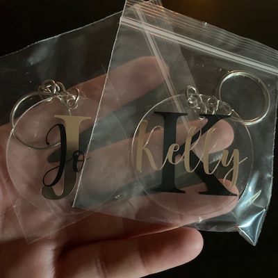 Personalised Keyring Letter / Name Custom Keyring Personalised Initial ...