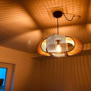 No.39 Ovals Ceiling Light Lasercut Wood Minimal Design | Etsy