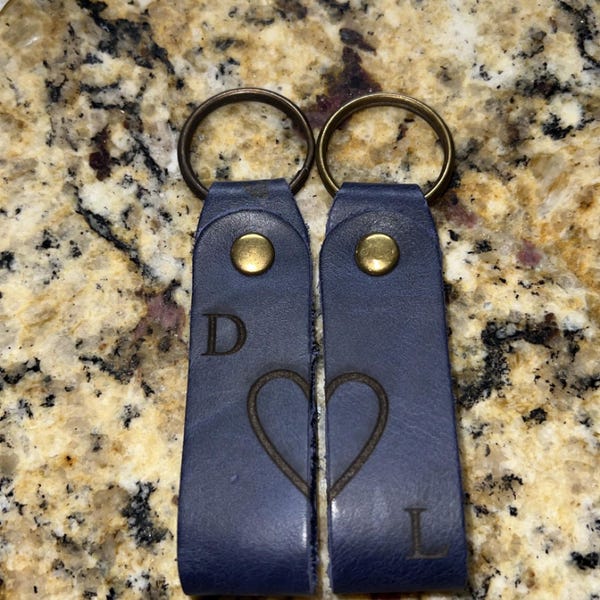Personalized Leather Keychain, Custom Keychain for Men, Leather ...