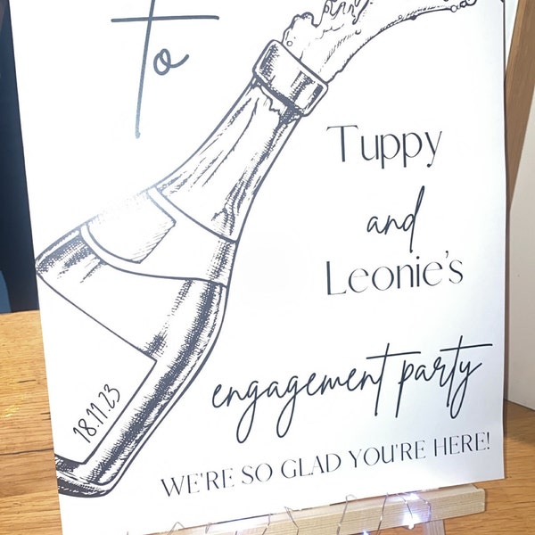 Customizable Engagement Party Welcome Sign: Editable Design (digital ...