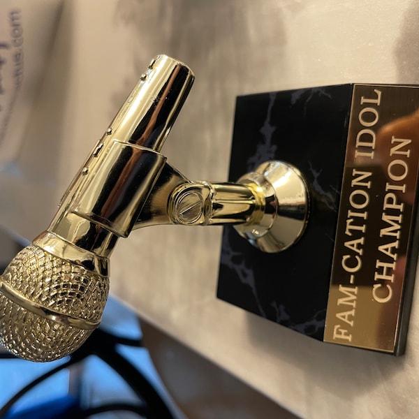 Microphone Trophy Music Karaoke Award. Free Custom Engraving - Etsy