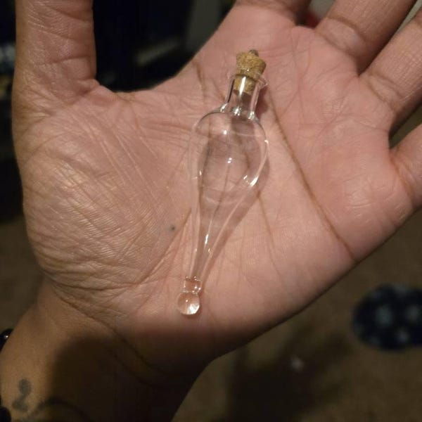 EMPTY Ampoule Vial Amphora Style Liquid Luck Glass Bottle Pendant Hand ...