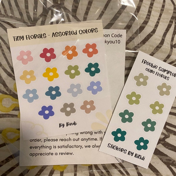 Assorted Floral Sticker Sheet | Mini Kiss Cut Flowers | Tiny Flower ...
