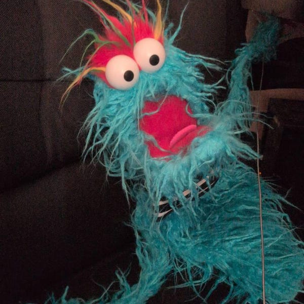Blue Shaggy Chin Pro Monster Hand Puppet - Etsy