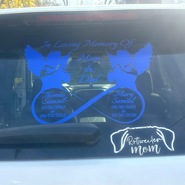 In Loving Memory Decal, Mom and Dad Memorial Decal, Car Decal, Truck ...