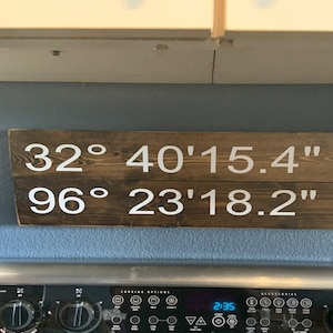 Longitude Latitude Sign GPS Coordinates Wood Plaque Unique - Etsy