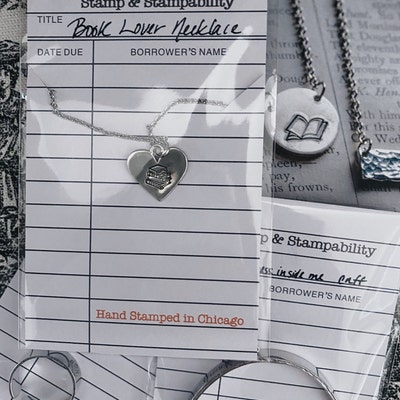 Book Lover Necklace, Book Lover Jewelry, Book Gift for Book Lovers ...