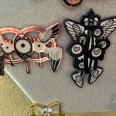 Ghostly Seraphim Enamel Pin Black Nickel Plated - Etsy