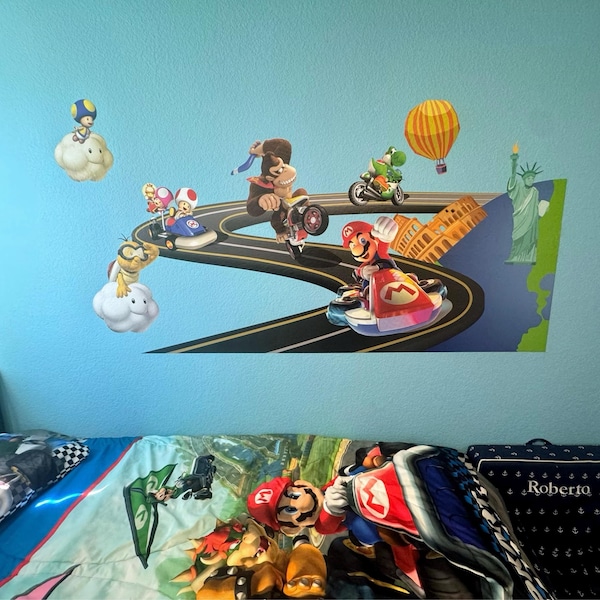 Removable Super Mario Wall Decal Nintendo Games Wallpaper Mario Bros ...
