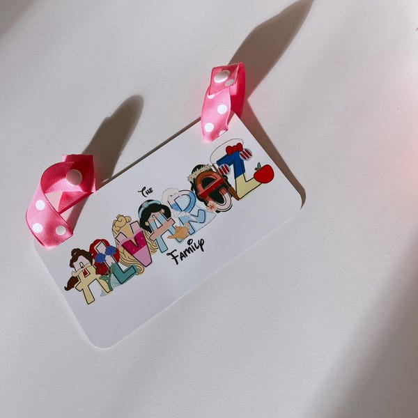 Personalized Family Name Stroller Tag, Amusement Theme Park Sign for ...