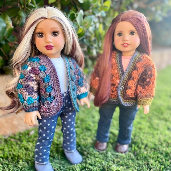 Crochet Cardigans for 18in Dolls - Etsy