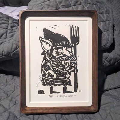 The Kitchen Goblin, Goblin Print, Kitchen Print, Weird Wall Art, Occult ...