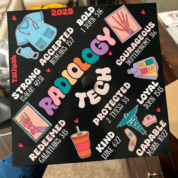 Radiology Tech Graduation Cap Topper, Personalized Rad Tech Grad Cap ...