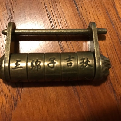 RARE Chinese Old STYLE Vintage Useful Chinese PASSWORD Padlock Lock/key ...