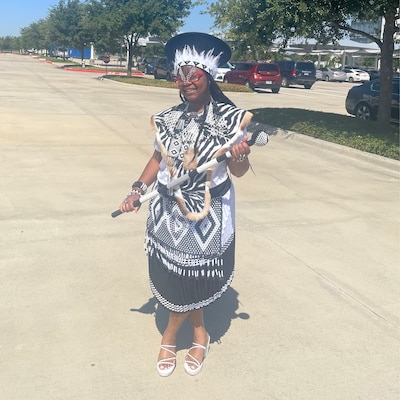 3 in 1 White and Gold Zulu Hati Large Zulu Hat african Hat Isicholo ...