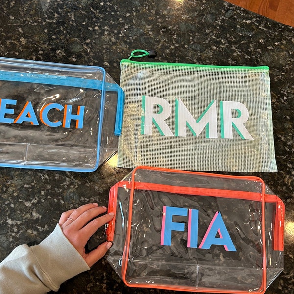 Shadow Monogram Clear Bag, Monogram Gifts, TSA Toiletry Bag Pouch With ...