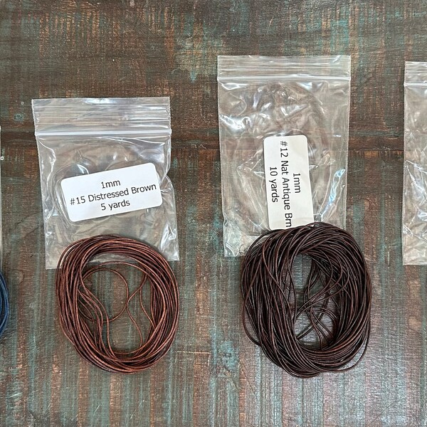 1mm Round Leather Cord 28 Colors Premium European 1mm Leather Cord LCR1 ...
