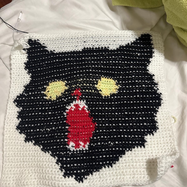 Vintage Cat Crochet Tapestry Pattern - Etsy