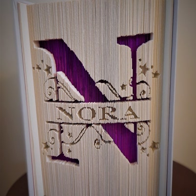 Book Folding Cut and Fold Monogram Pattern Any Letter/word - Etsy