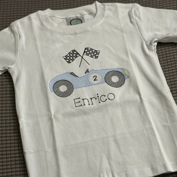 Embroidered Race Car Shirt,toddler Car Outfit,personalized Racing ...