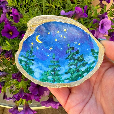 Hand-painted Shell With Fish, Seashell Art, Tropical Fish Decor, Small ...