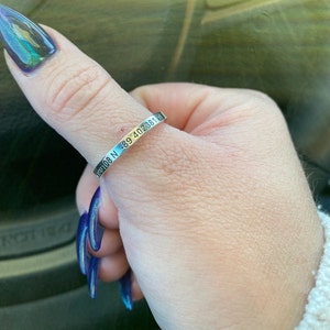 Custom Location Coordinates Ring Dainty Coordinates Stackable Band ...