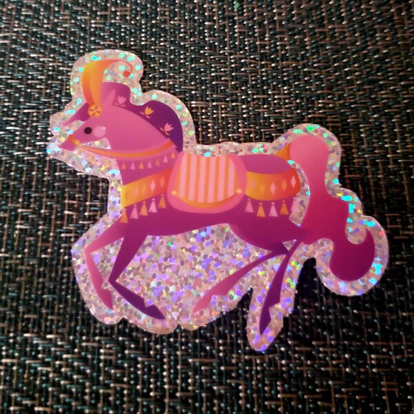 Pick 3 - Carousel Horses Die Cut Stickers by Candice of Piq Design - Etsy