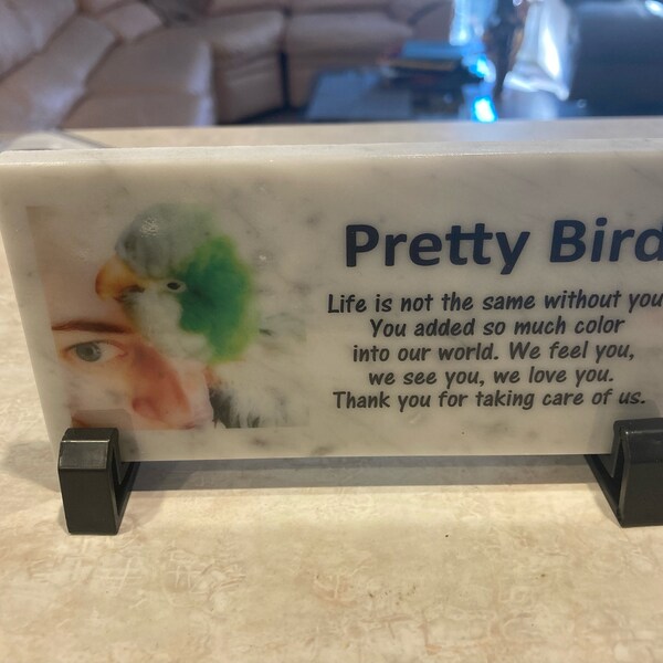 Bird Memorial Stone With Photo - Personalized Memorial Stone - Pet Loss ...