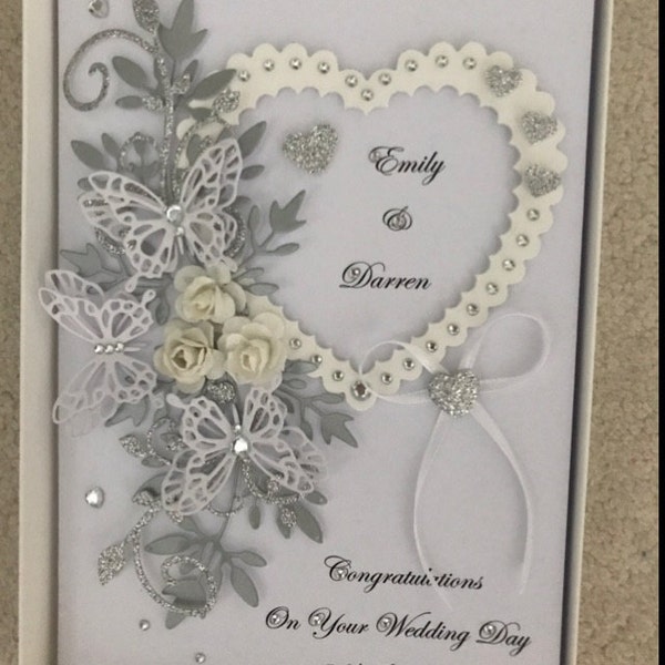 Handmade Personalised 3D Wedding Card / Anniversary Card With GIFT BOX ...