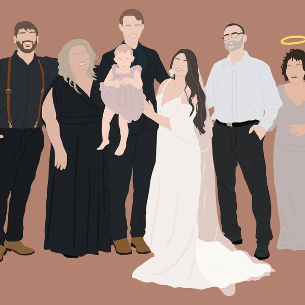 Custom Digital Family Portrait Faceless Portrait Drawing Personalized ...