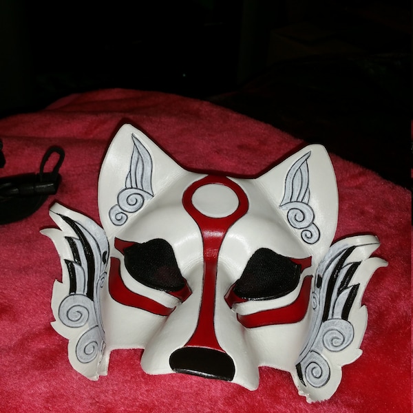 Leather Mask MADE TO ORDER Okami Wolf Mask... Masquerade Japanese ...