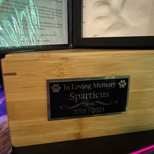 Cremation Urn Name Plate Custom Engraved Memorial Urn Tag Plaque Black ...