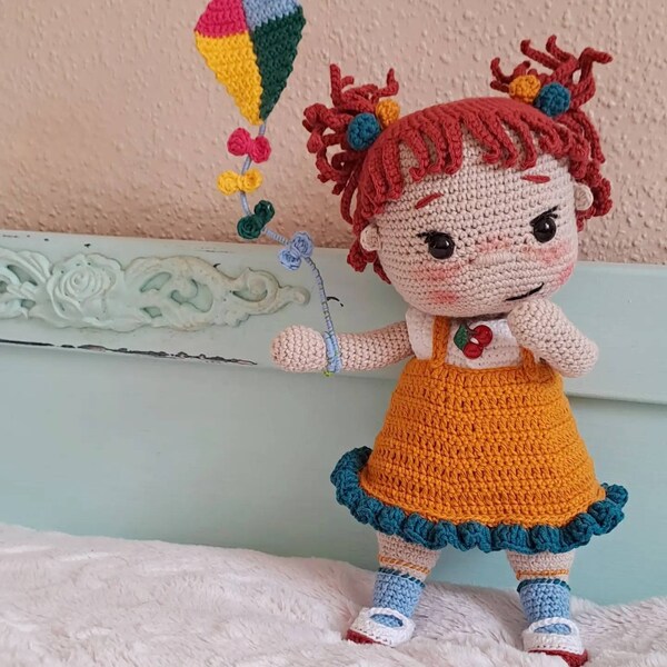 Crochet English PDF Pattern - Riley Doll With Kite & Freckles ...