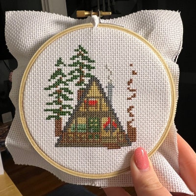 A-frame DIY Cross Stitch Kit - Etsy
