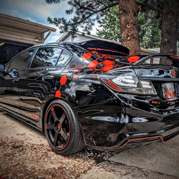 Hexagon / Honeycomb JDM Car Decal Sticker 4.5inch / Hex Side Vehicle ...