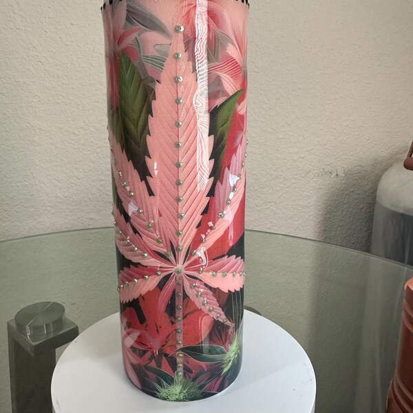 420 Marijuana 3D Pink Cannabis Weed Design Tumbler Wrap Sublimation ...