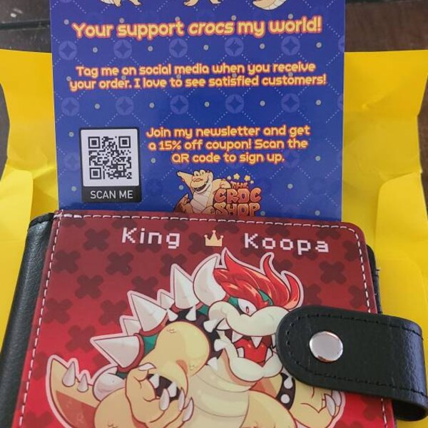 Bowser Bifold Wallet || Unisex Wallet || Vegan Wallet - Etsy