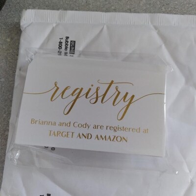 Printable OR Printed Registry Inserts With Custom Color and Font Simple ...