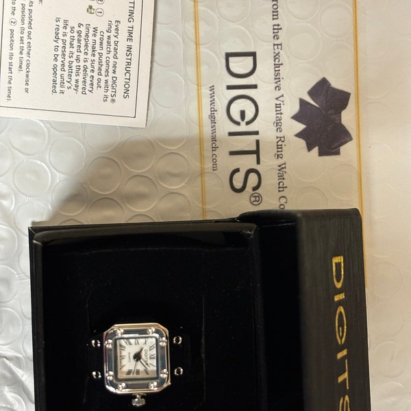 Stellar Silver Ring Watch With Square Dial - Etsy