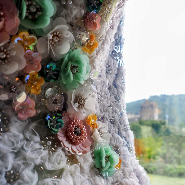 Sequins Patches 20pcs Rhinestones Beads Flower Appliques Brooch ...