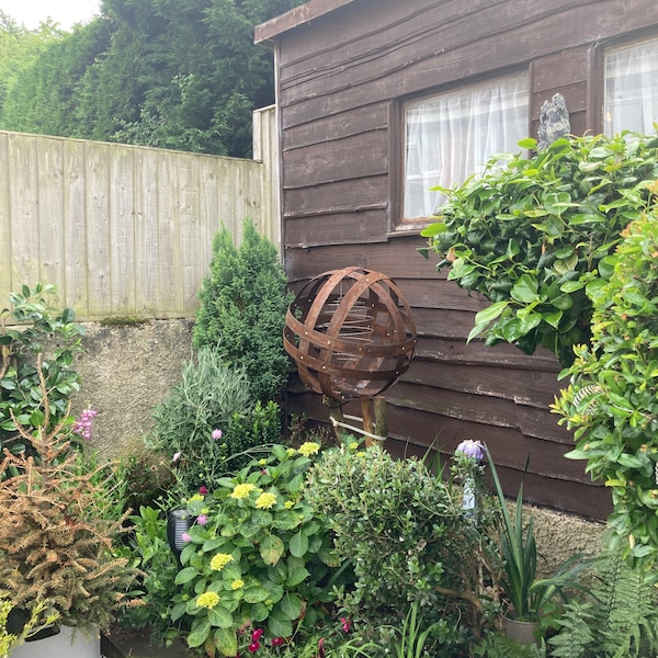 UK Rustic Garden Double Banded Sphere, Decoration Orb, Globe, Ball ...