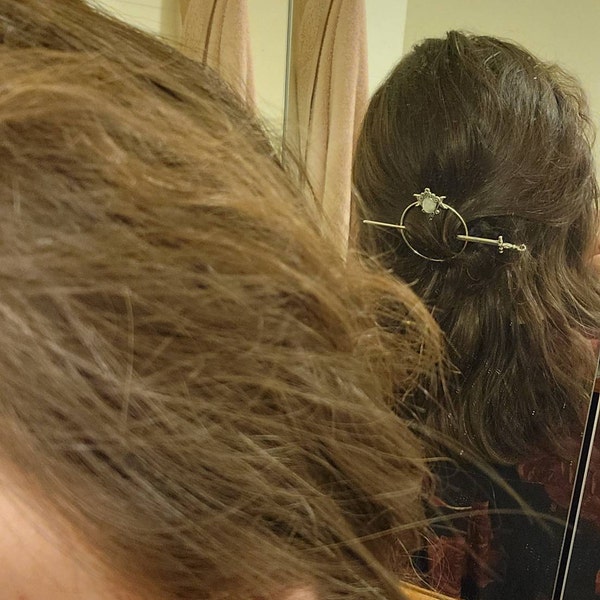 Witchy Triple Moon Hair Pin Silver – Pagan Goddess Bun Holder ...