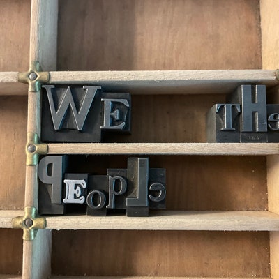 Lot of 50 Large Antique VINTAGE Metal LETTERPRESS Print Type Block ...