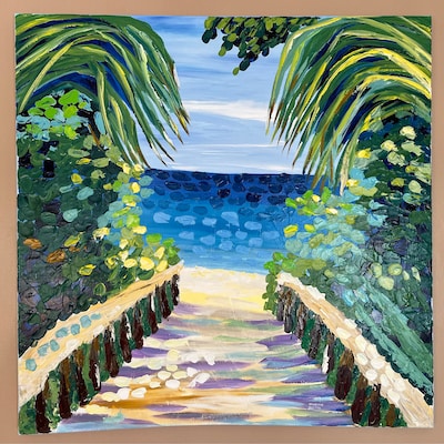 Palm Tree Original Painting Tropical Art Florida Beach House Wall Art ...