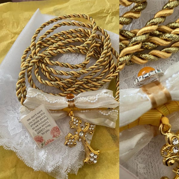 Gold Version Catholic Pearl Wedding Unity Cord Rosary-like Lasso Cord ...