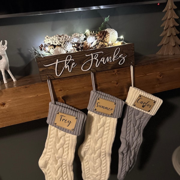 3D Personalized Stocking Holder Box, Mantel Decor, Fireplace Decor ...