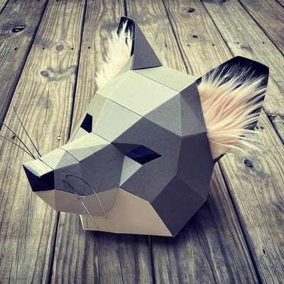Make Fox Mask,diy Animal Head,3d Polygon Masks,instant Pdf Download ...