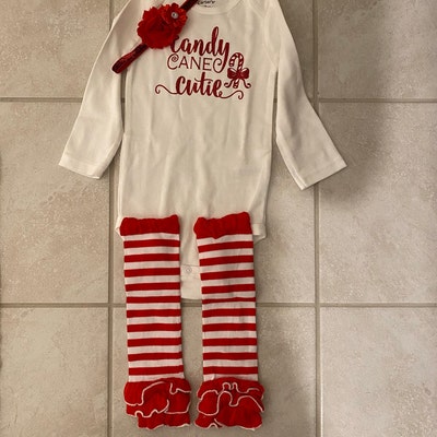 Baby Girl Christmas Outfit Candy Cane Cutie Outfit Baby Girl Christmas ...