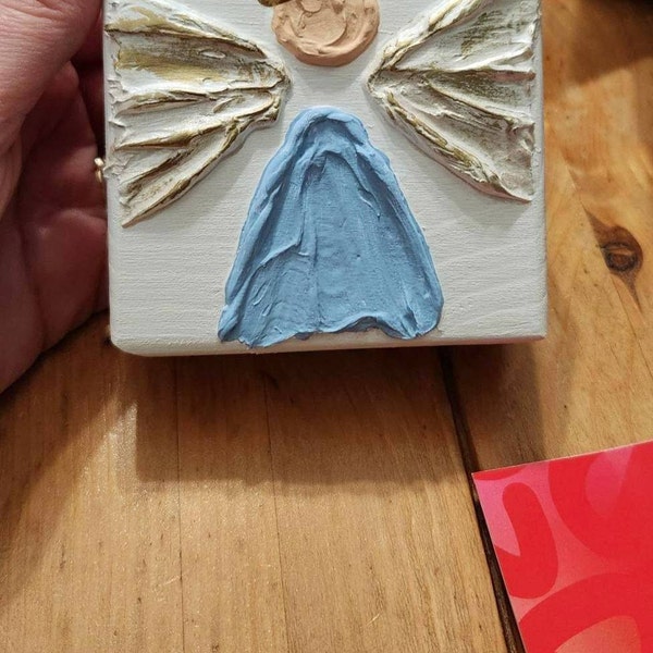 Baby Shower Gift Small Hand Painted Wood Angel Blocks Cross Blocks Kids ...