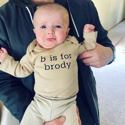 Long Sleeve Custom Name Onesie, Organic, Unisex Clothing, Gender ...